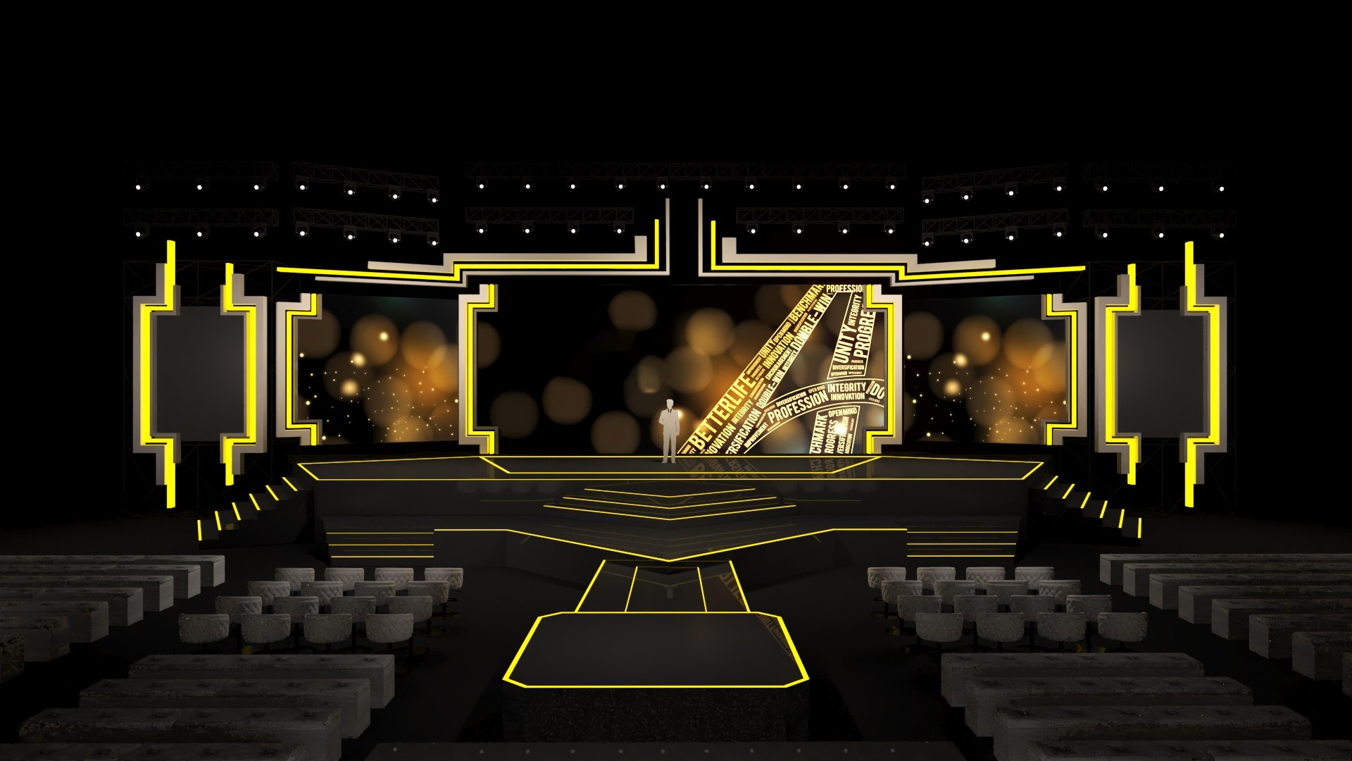 Virtual Stage Stage Truss Meeting Hall Wedding Show Concert v35 3D ...