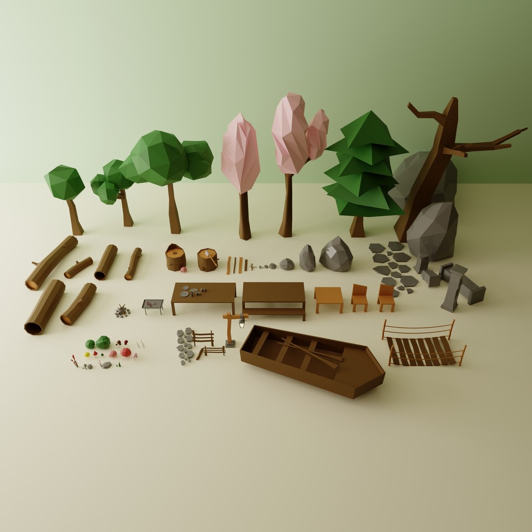 3D model Low-Poly Camp Pack - TurboSquid 1737491