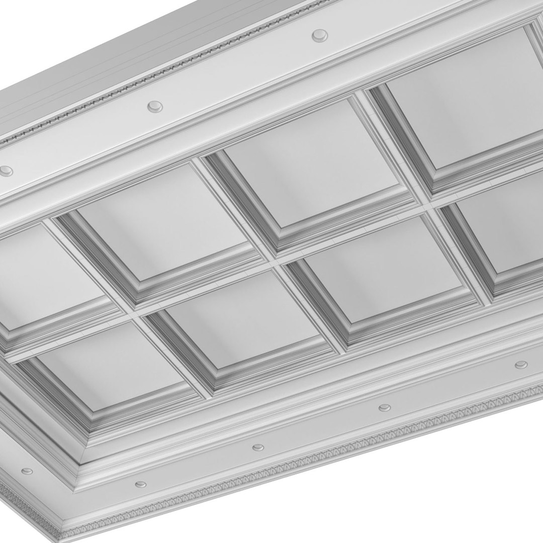 3D Modern coffered ceiling light model - TurboSquid 2049536