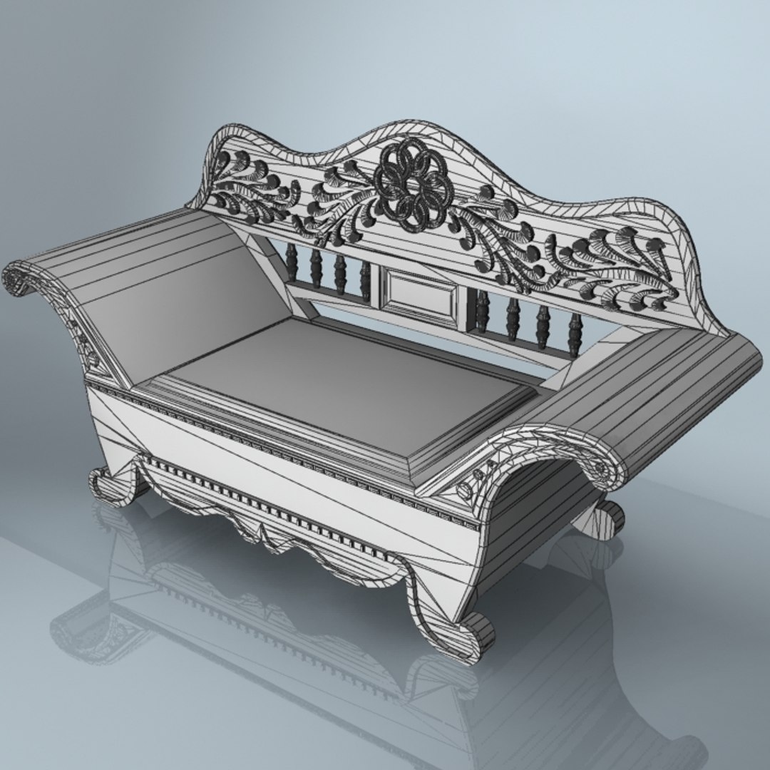3d Antique Bench