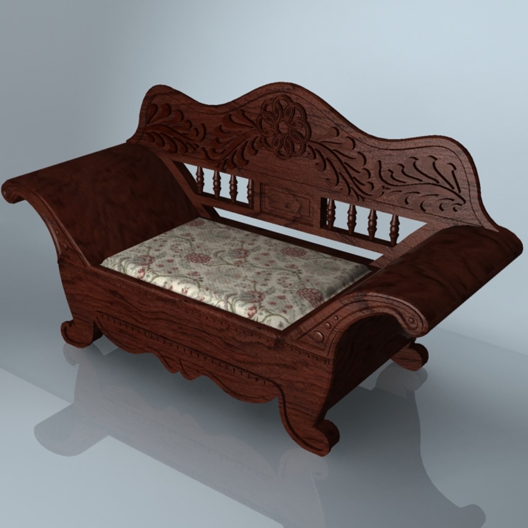 3d Antique Bench