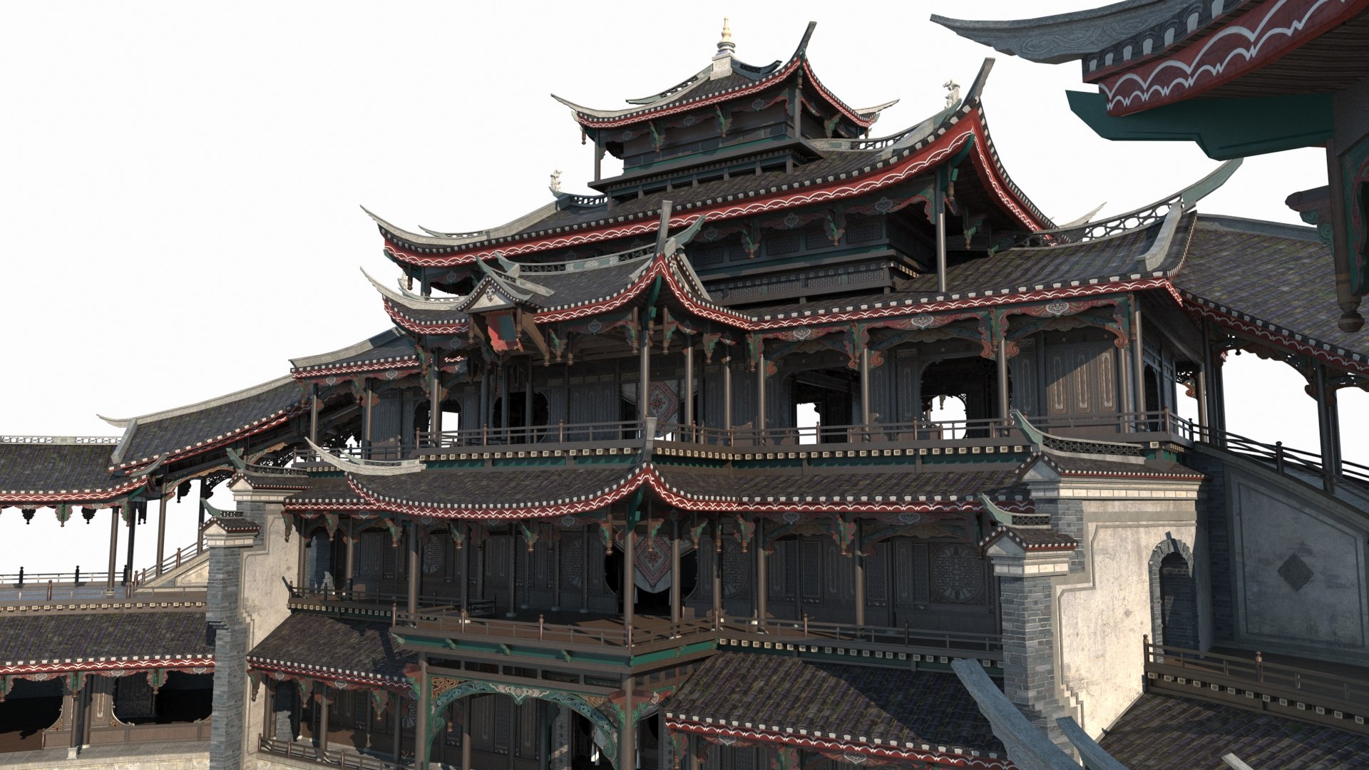 3D Asian Ancient Architecture Super Large Luxury Palace - TurboSquid ...