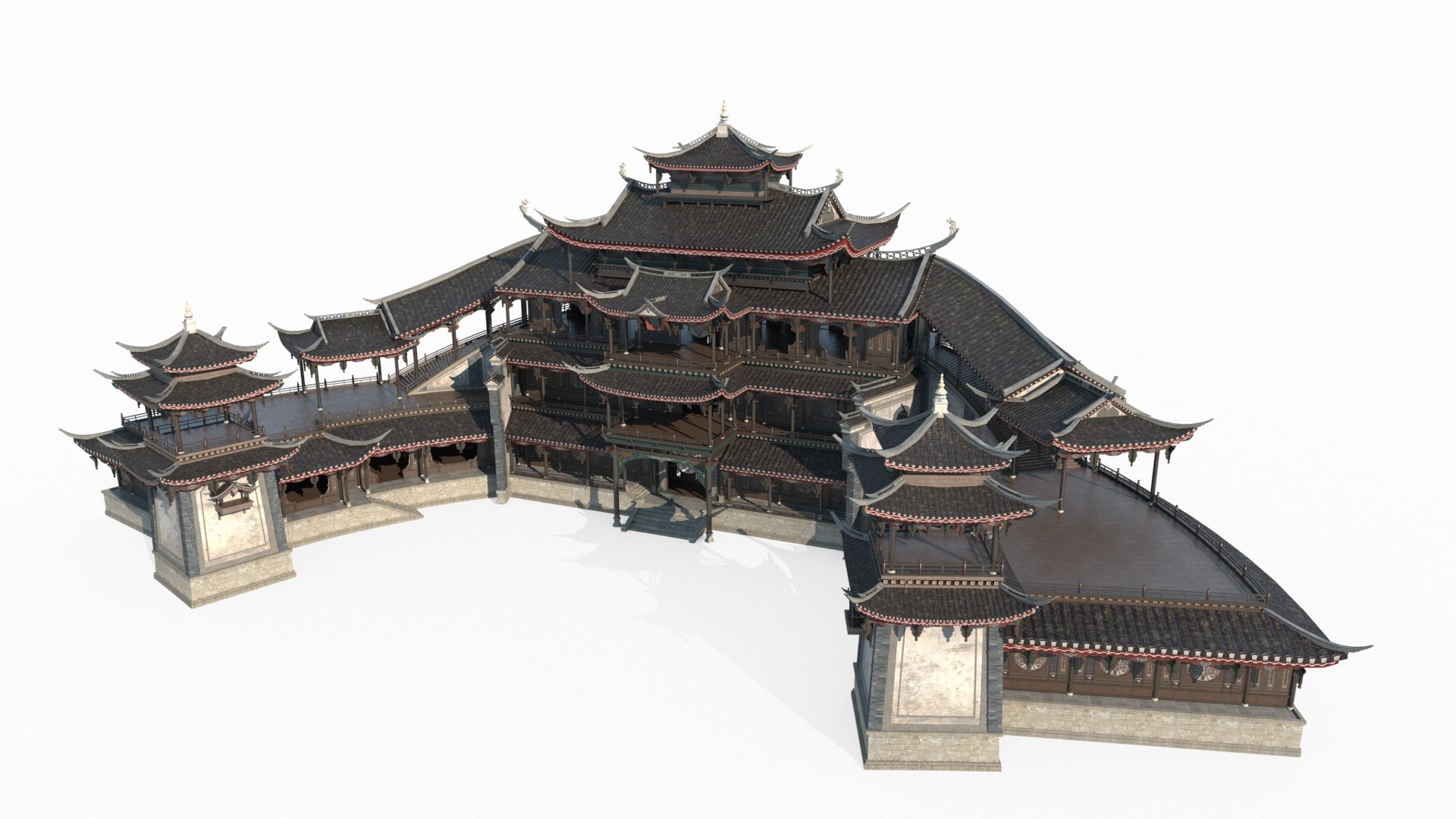 3D Asian Ancient Architecture Super Large Luxury Palace - TurboSquid ...