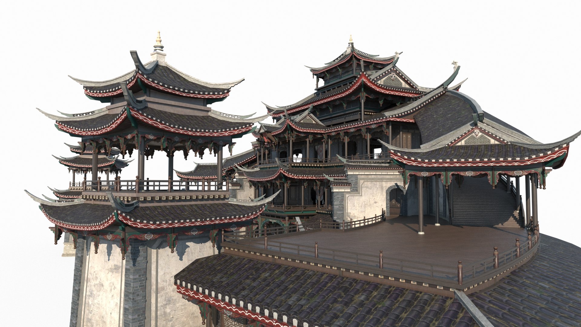 3D Asian Ancient Architecture Super Large Luxury Palace - TurboSquid ...