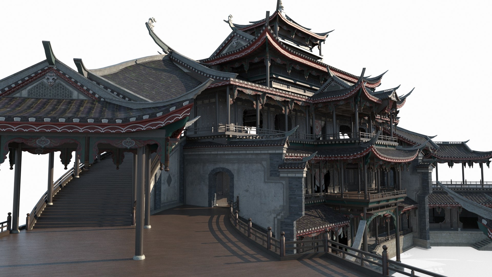 3D Asian Ancient Architecture Super Large Luxury Palace - TurboSquid ...