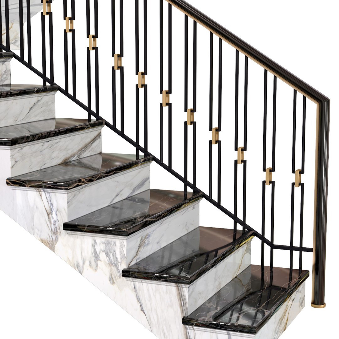 Modern Stair Staircase In Art Deco Style 3D - TurboSquid 1926040