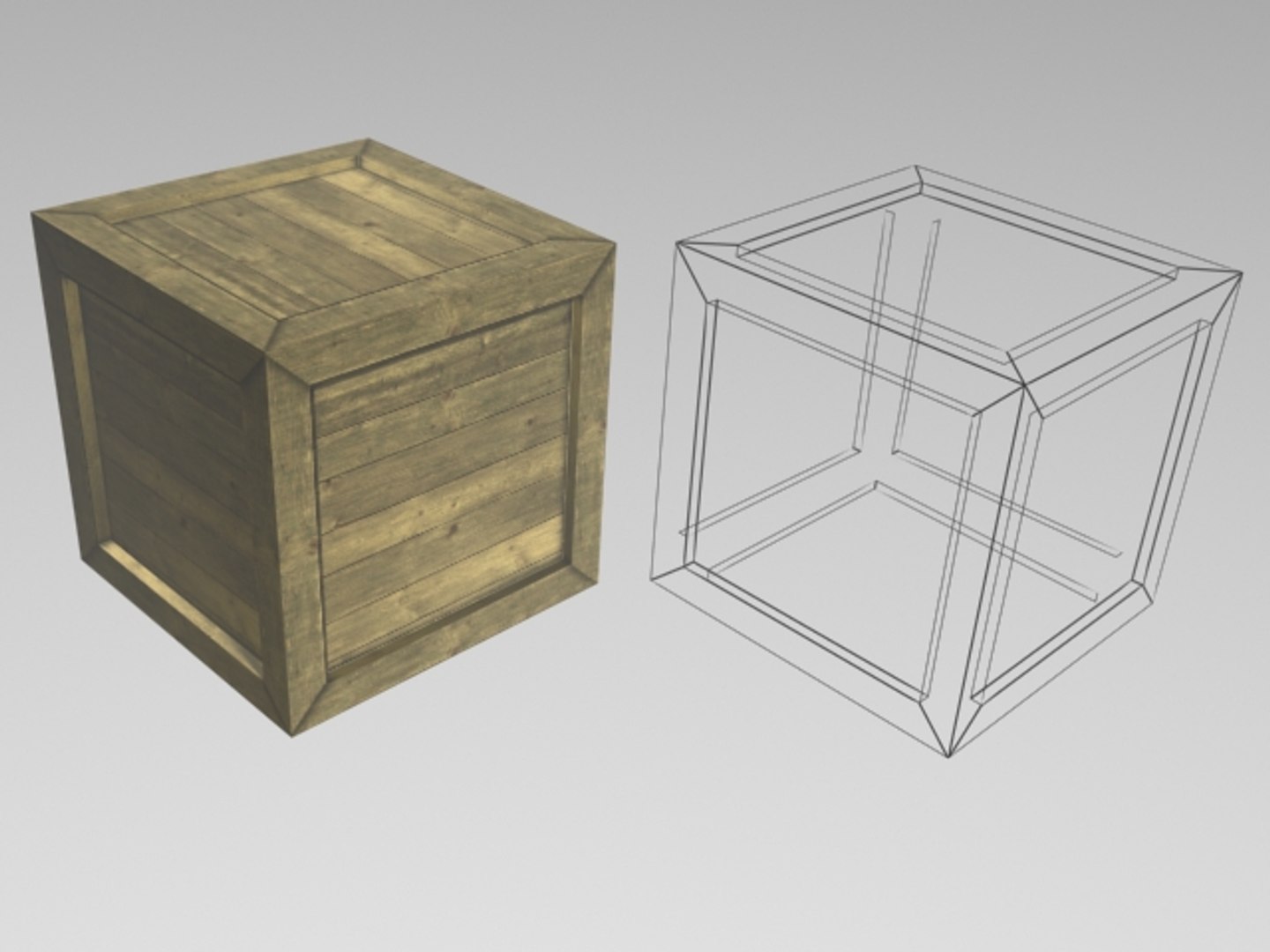 3d crate games model