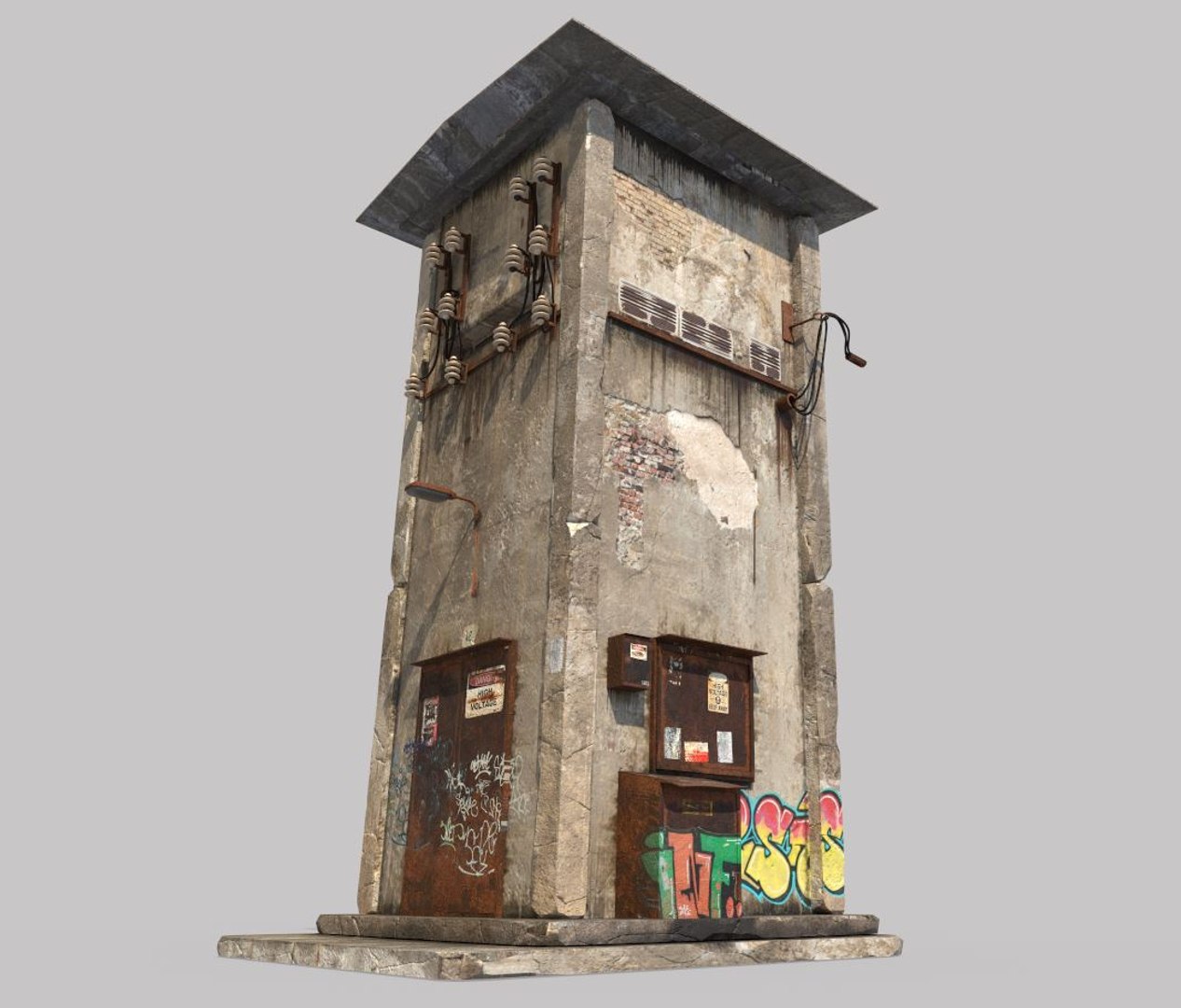 Old Electric Transformer Cabin 3D Model - TurboSquid 1918119