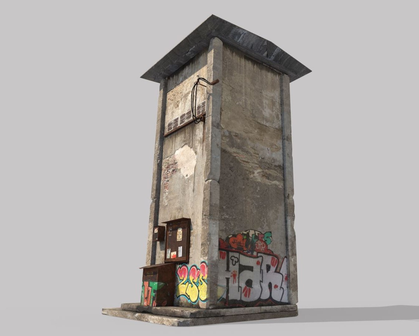 Old Electric Transformer Cabin 3D Model - TurboSquid 1918119