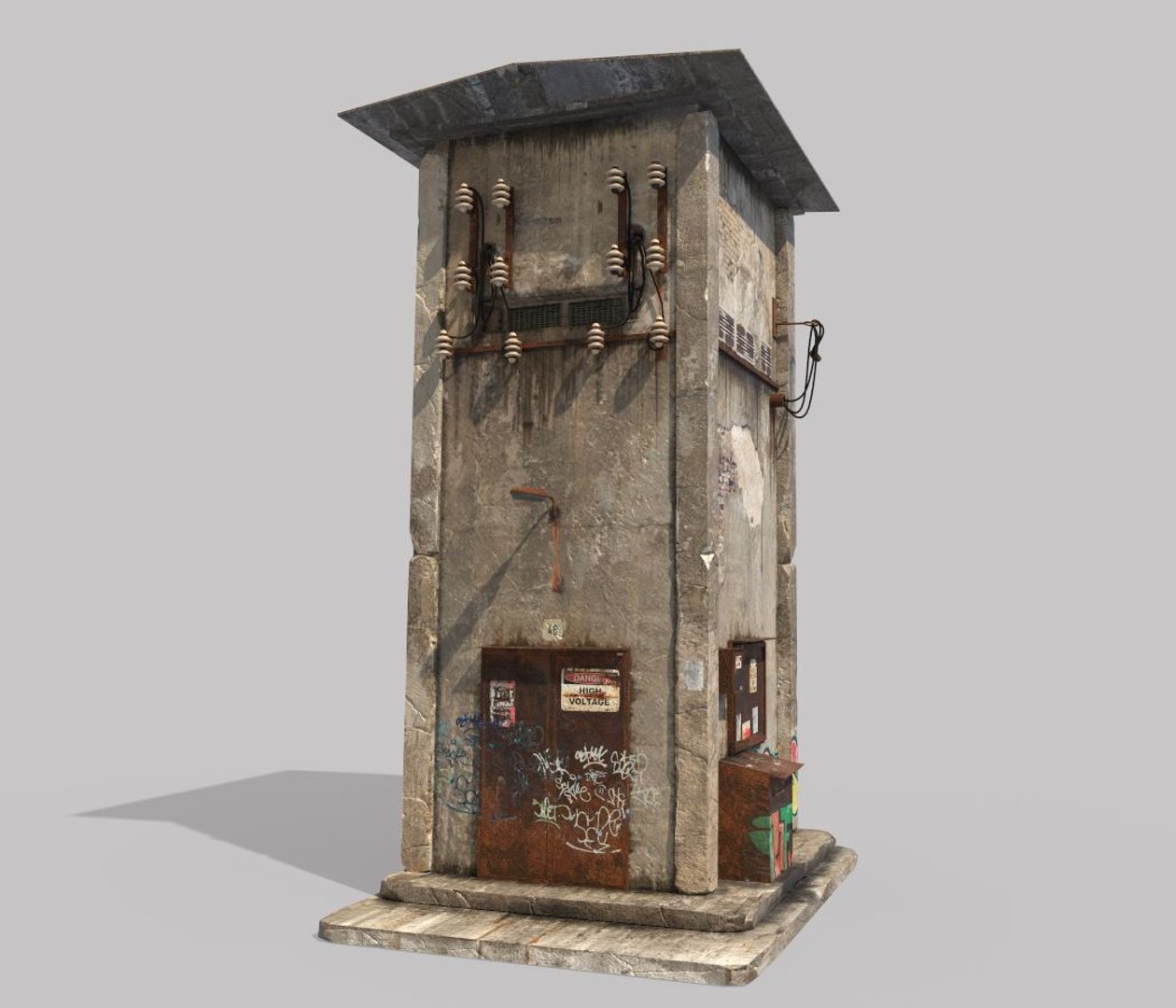 Old Electric Transformer Cabin 3D Model - TurboSquid 1918119
