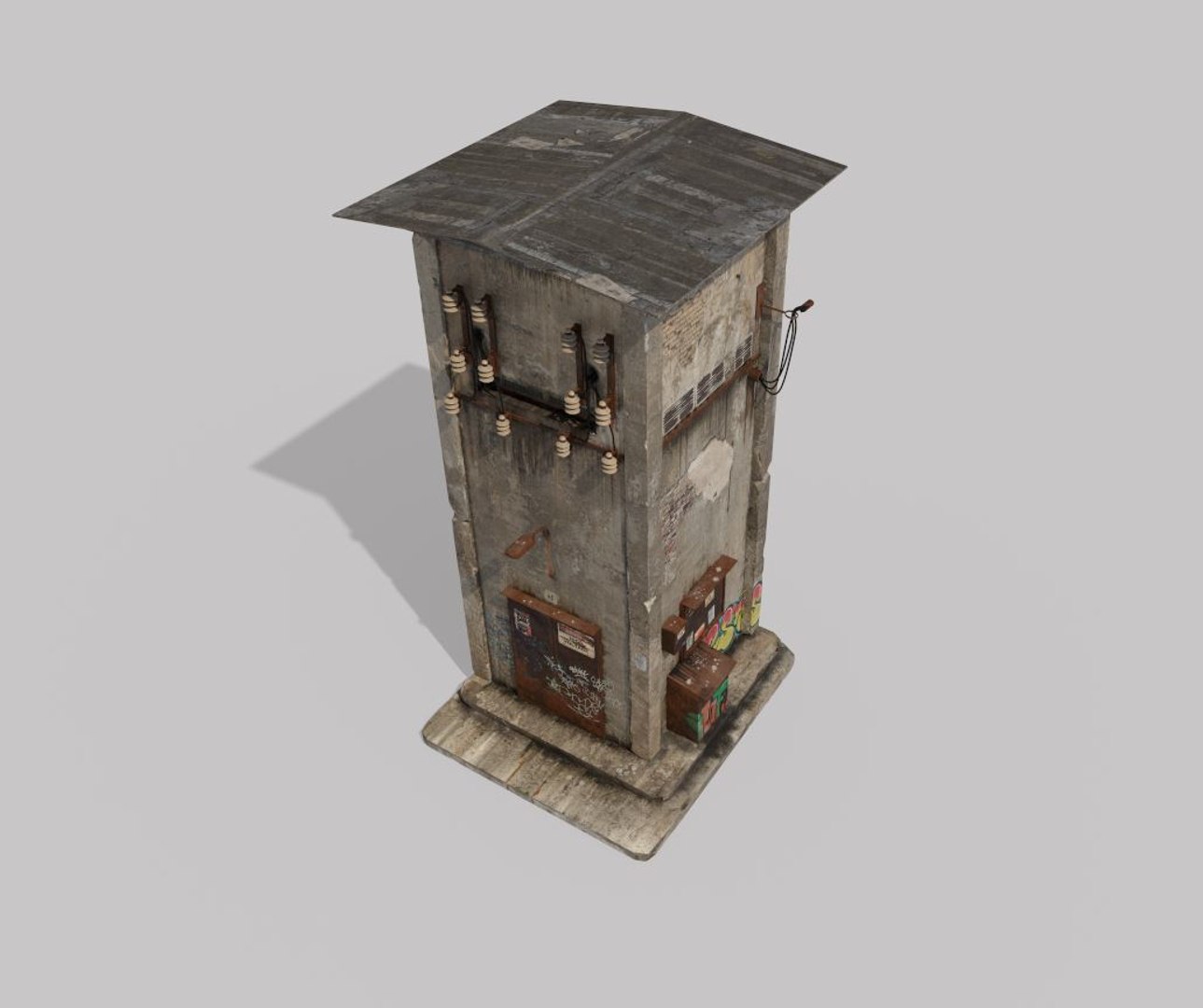 Old Electric Transformer Cabin 3D Model - TurboSquid 1918119