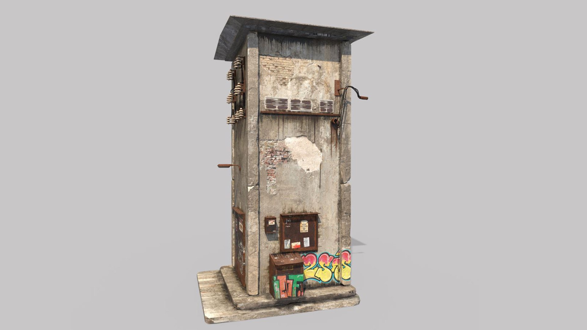 Old Electric Transformer Cabin 3D Model - TurboSquid 1918119