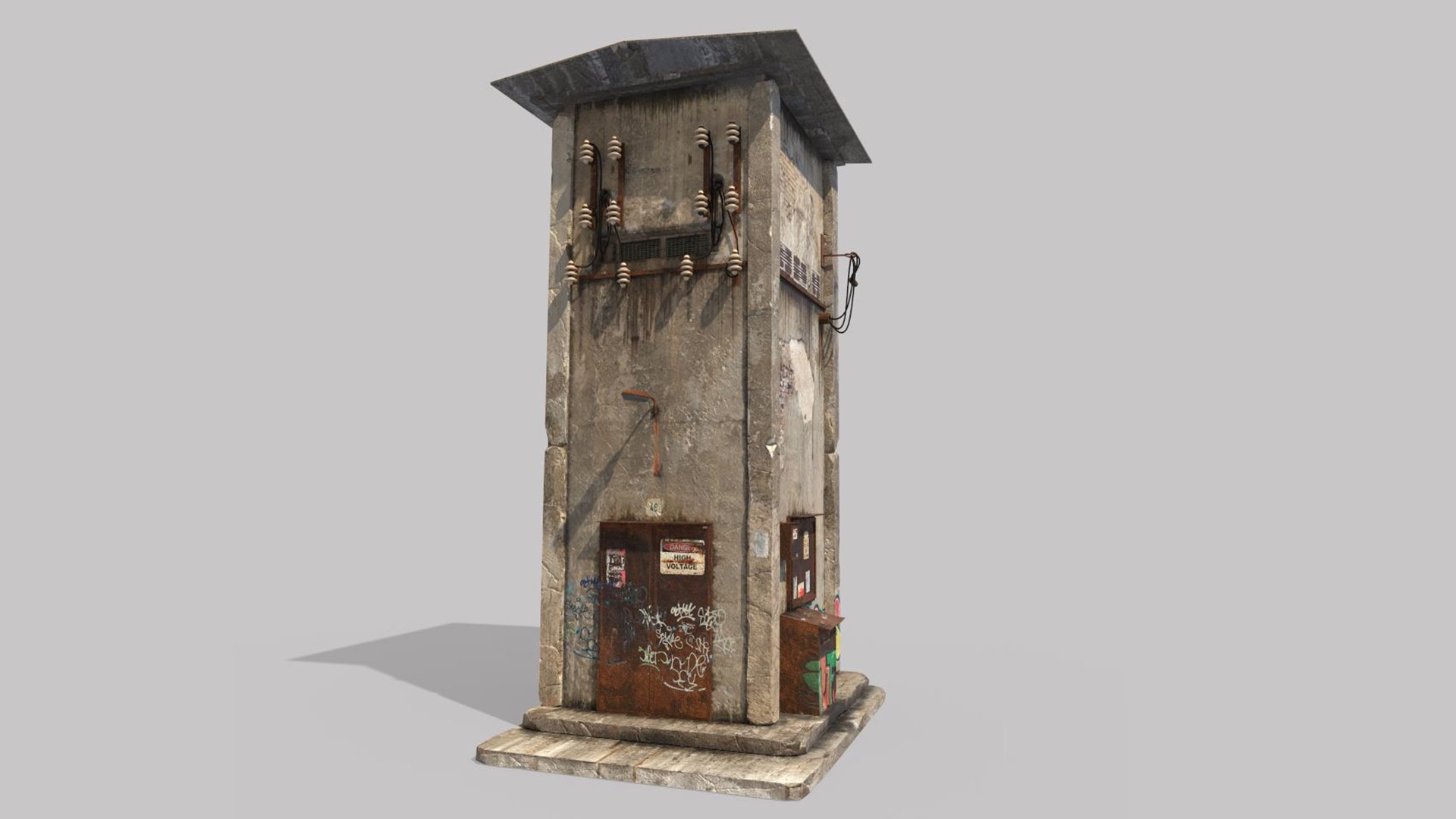 Old Electric Transformer Cabin 3D Model - TurboSquid 1918119