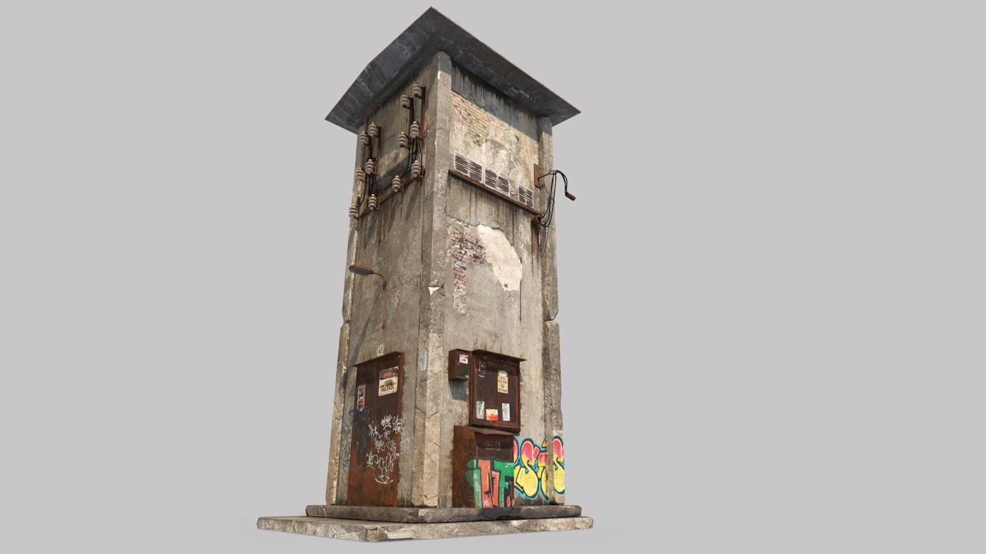 Old Electric Transformer Cabin 3D Model - TurboSquid 1918119