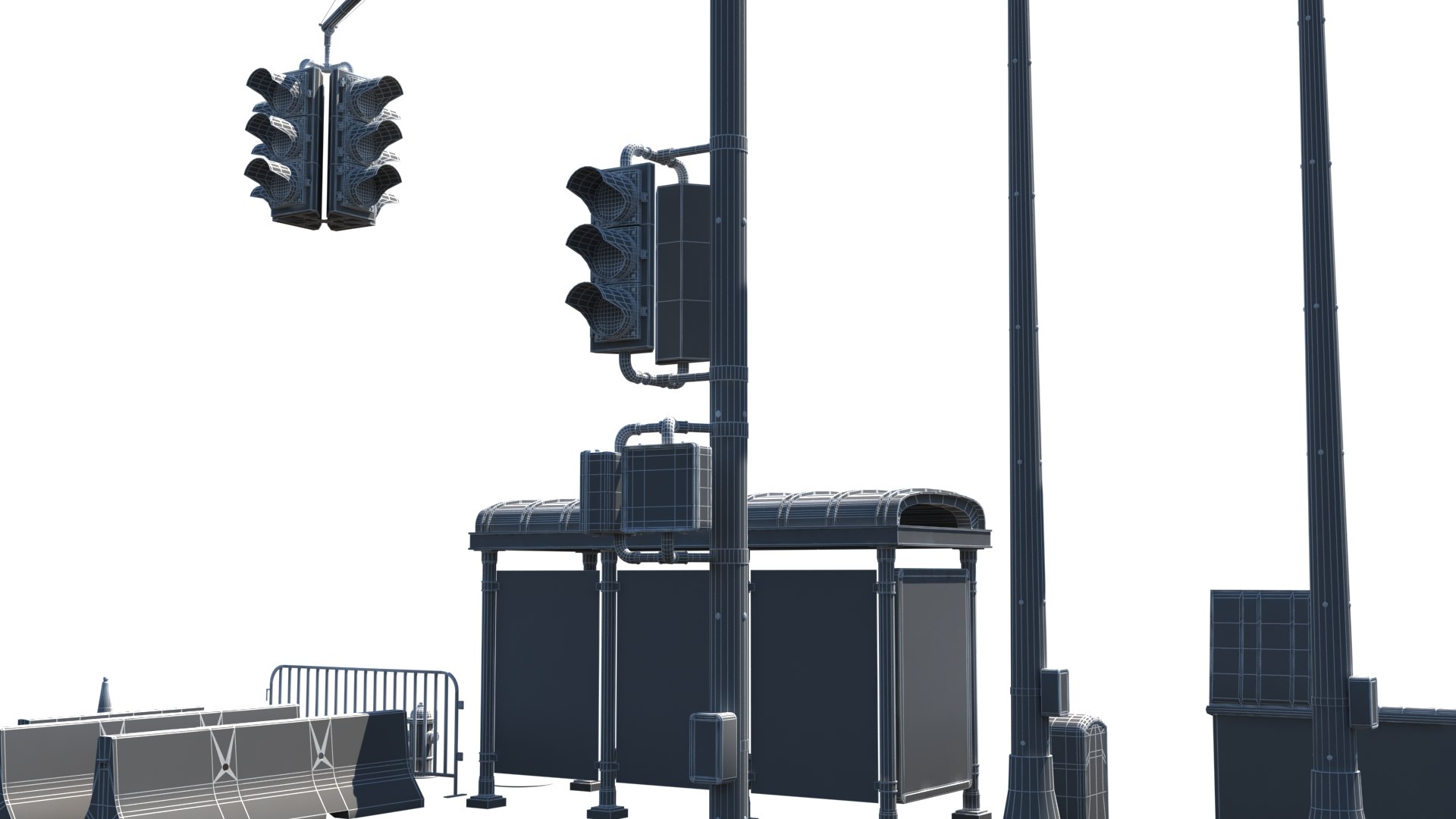 3ds Street Lamppost Manhole Dumpster