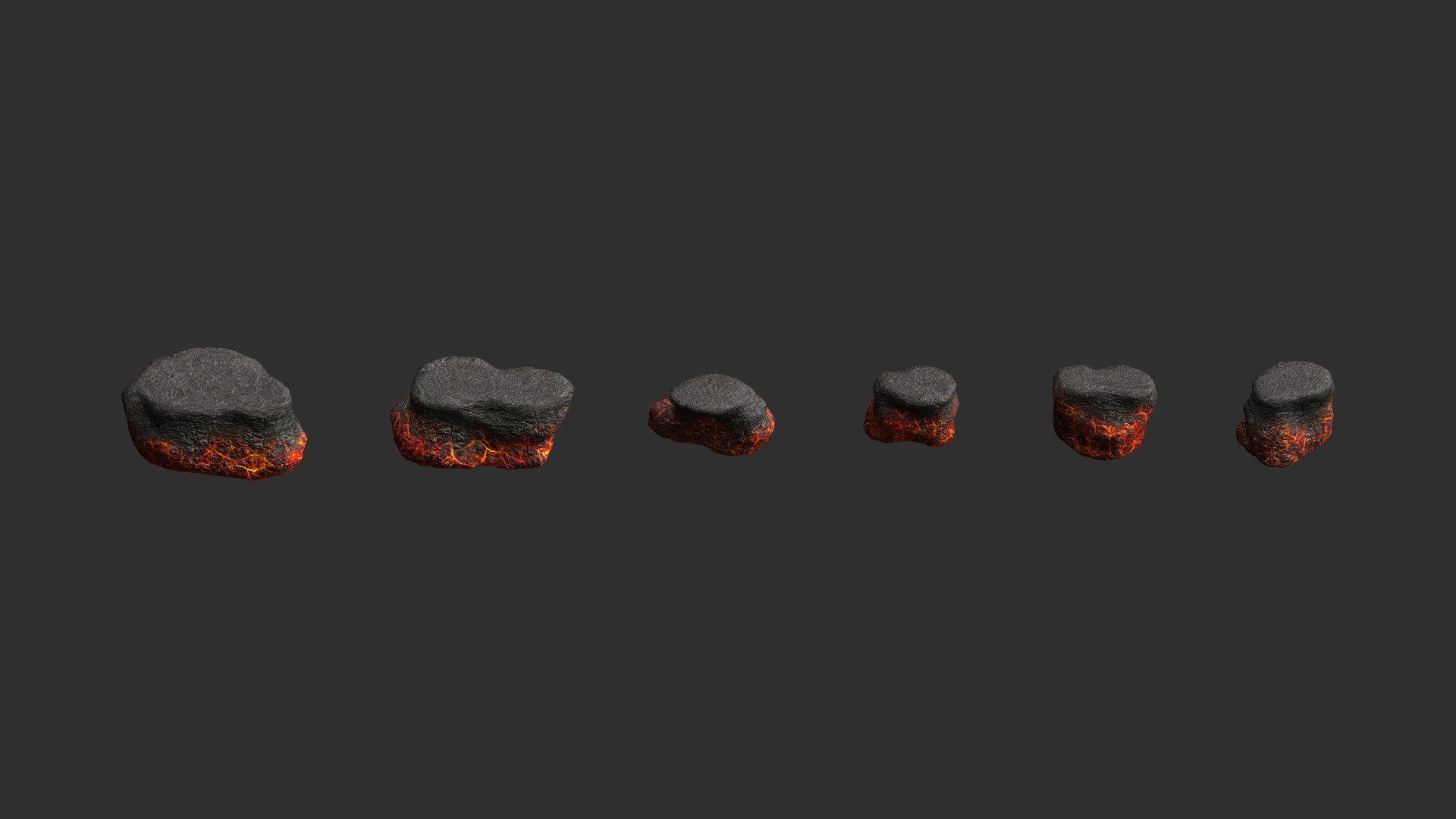 3D Short Flat Rocks - Lava Model - TurboSquid 1977367