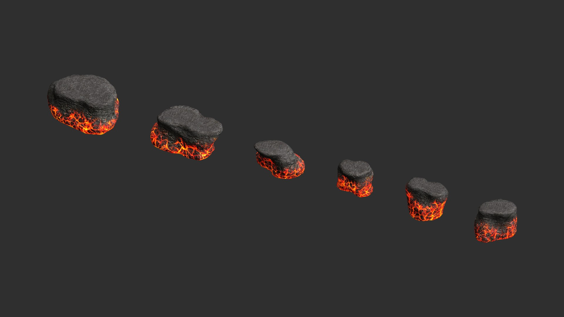 3D Short Flat Rocks - Lava Model - TurboSquid 1977367