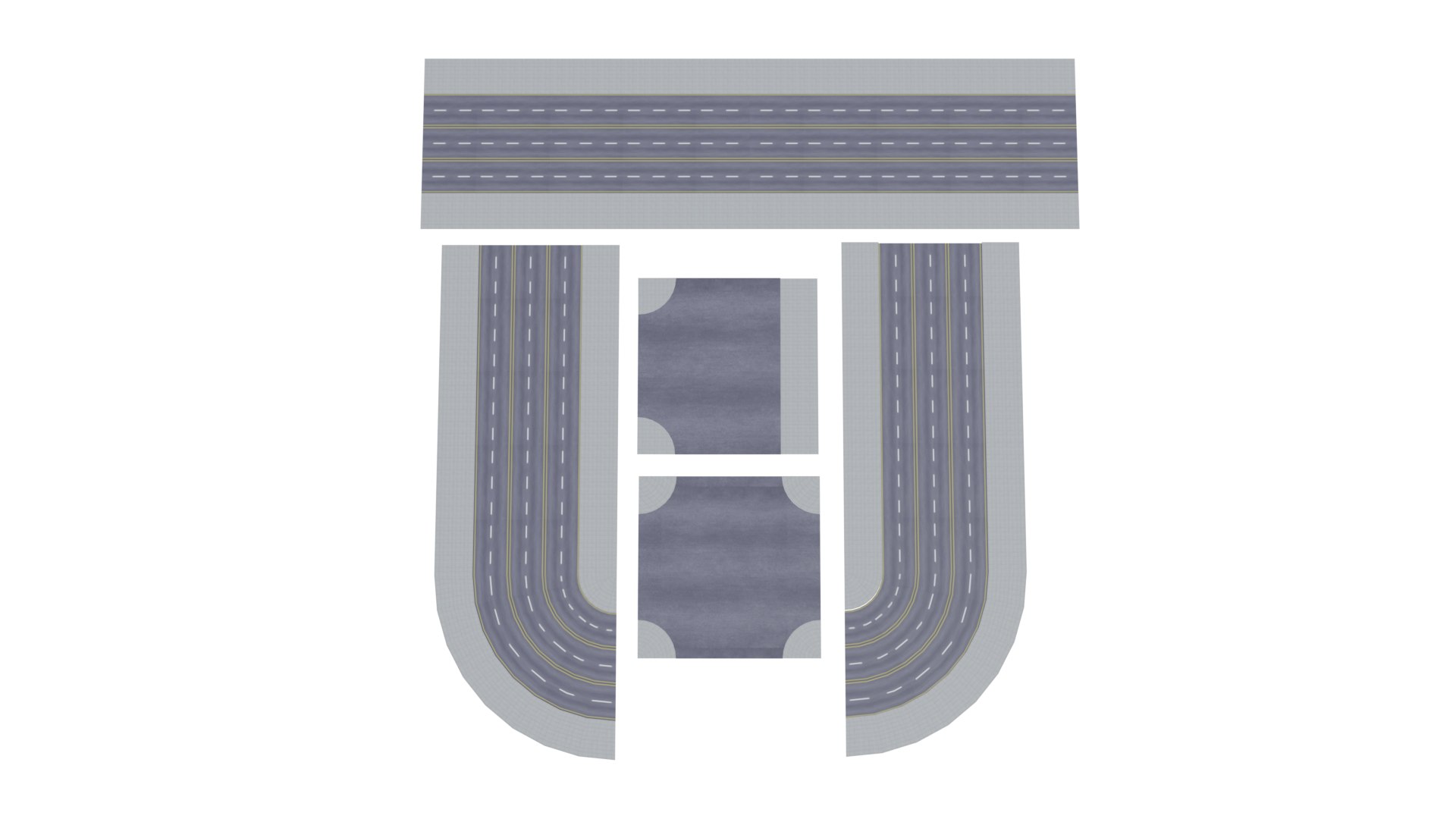 Road Pack Complete Low Poly 3D Model - TurboSquid 2185214