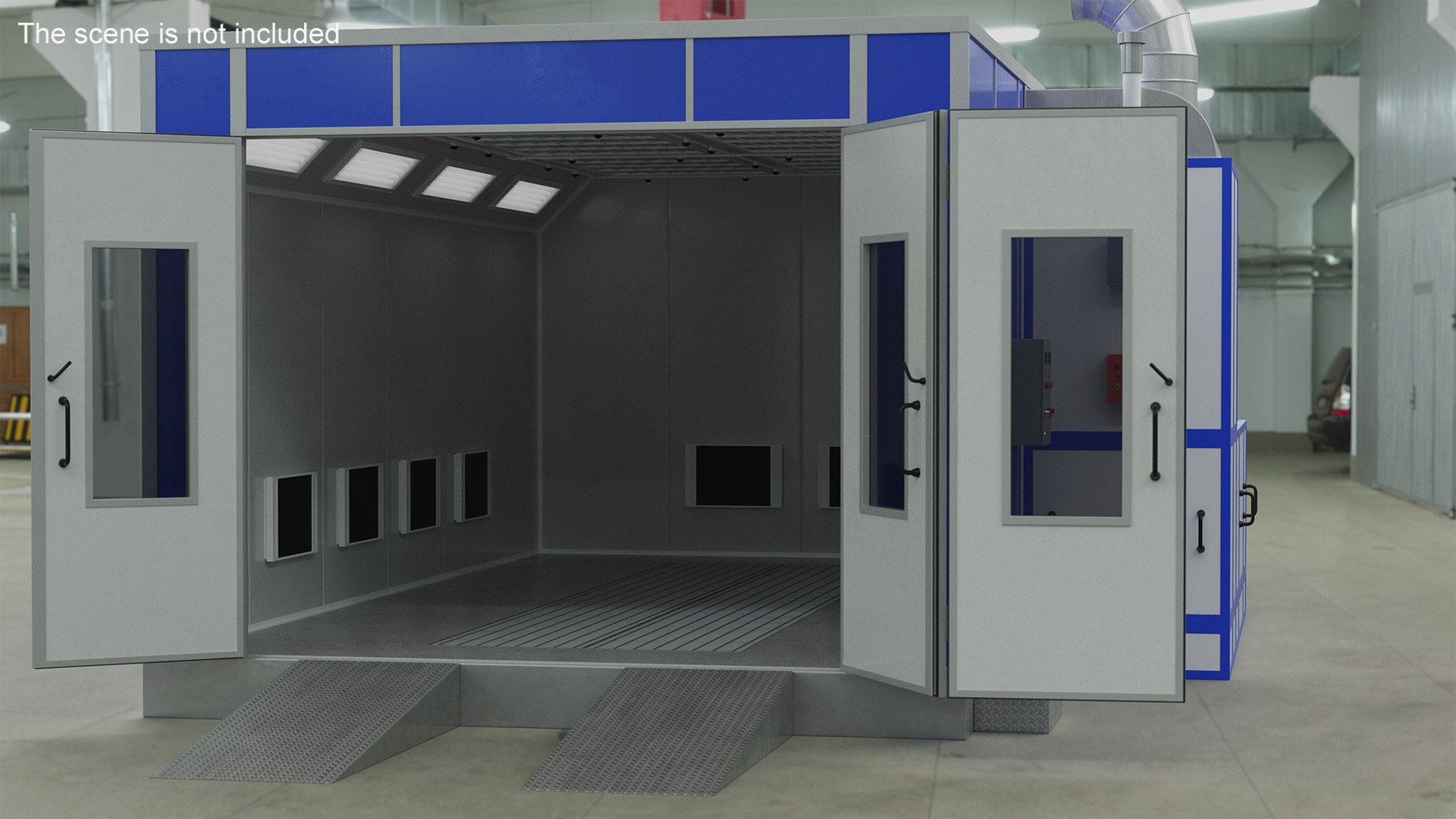 Car Painting Room Blue Color 3D Model - TurboSquid 2201973