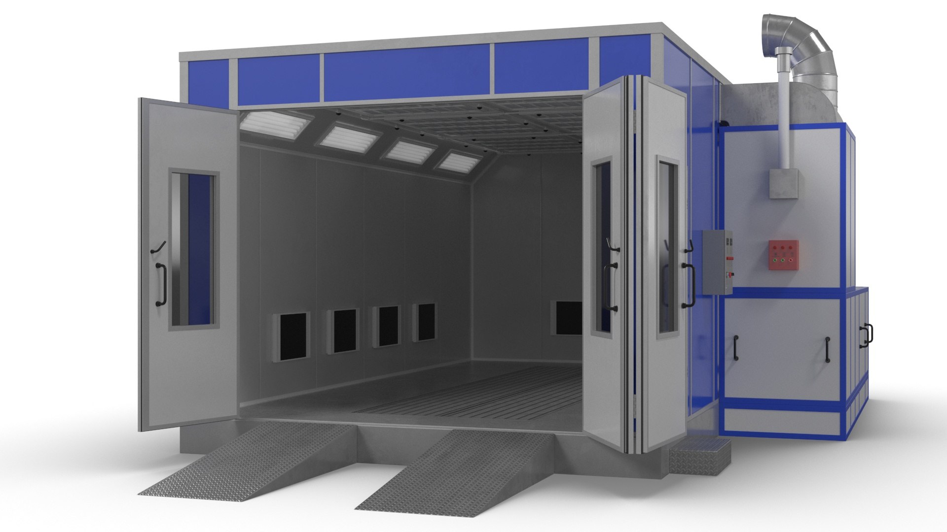 Car Painting Room Blue Color 3D Model - TurboSquid 2201973