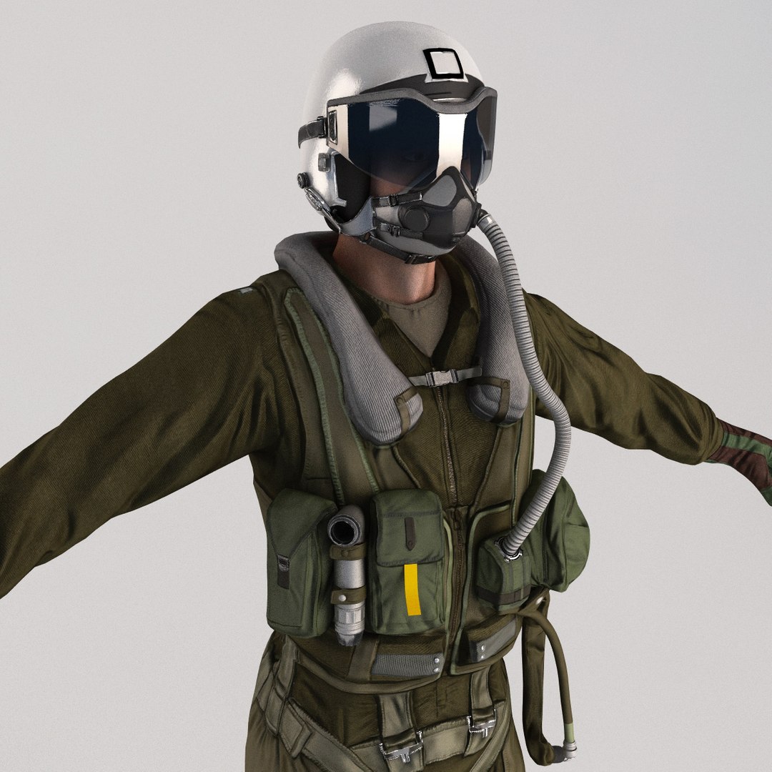3d military pilot v4 rigged