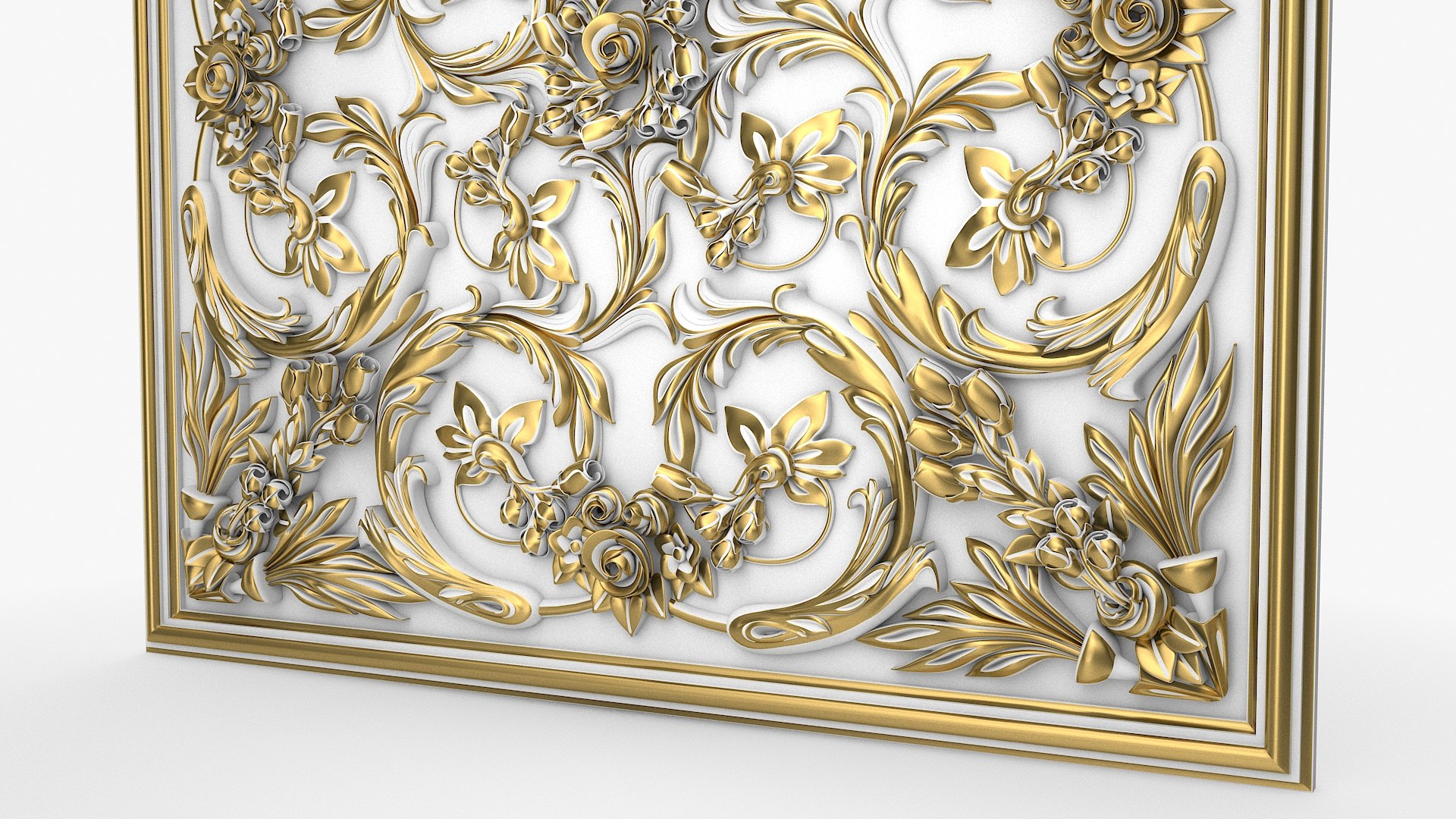 Decorative Ceiling Baroque Style Panel For CNC Router 3D Model ...