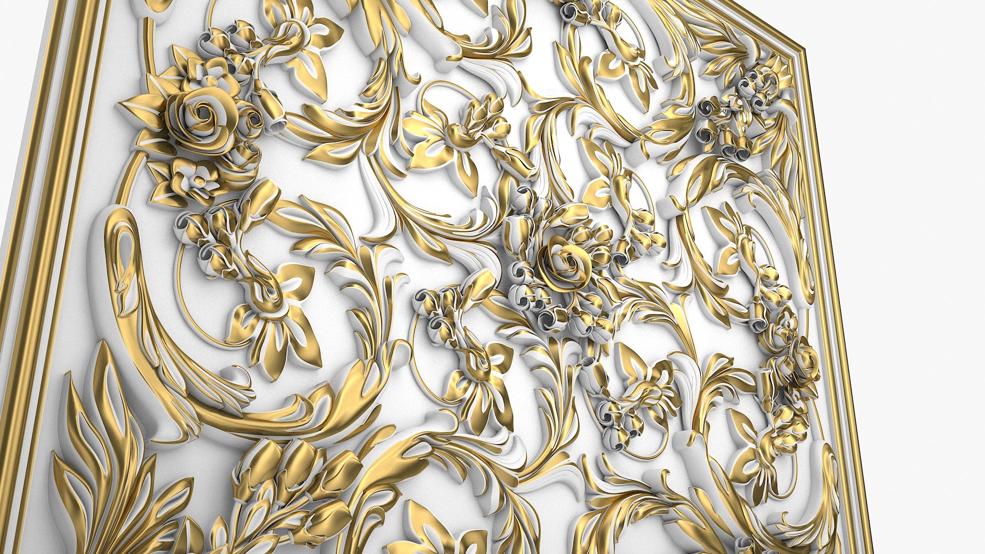 Decorative Ceiling Baroque Style Panel For CNC Router 3D Model ...