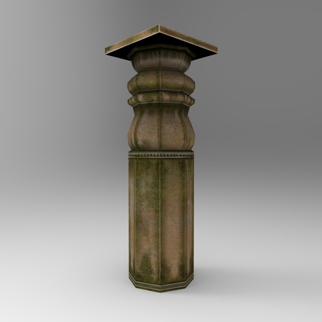 3d model stone pillar 6