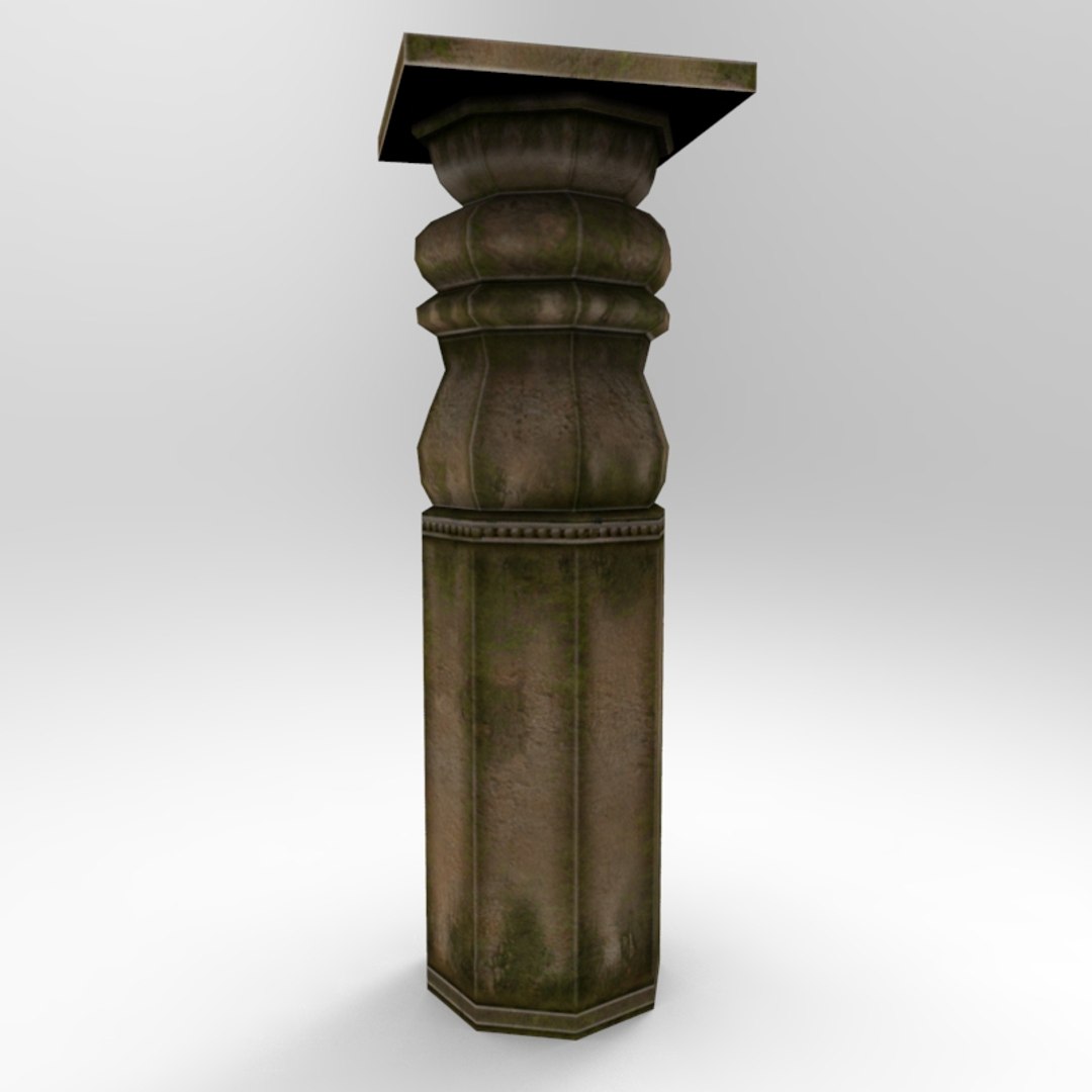 3d model stone pillar 6