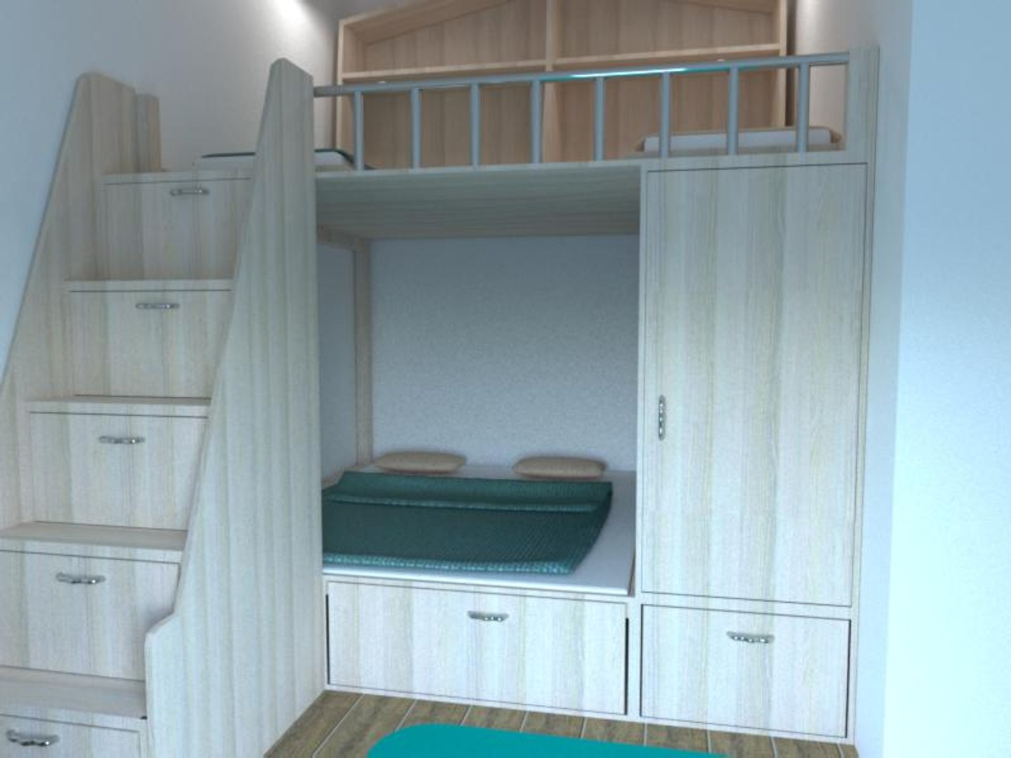 Bunk Bed Model - TurboSquid 1342360