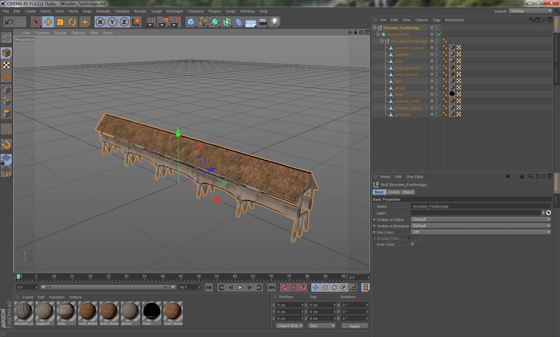 wooden footbridge 3ds