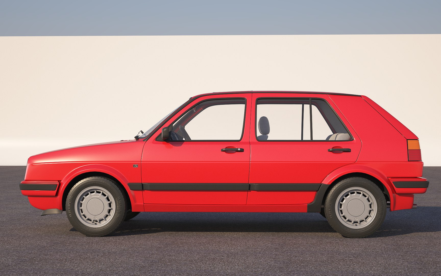 3D Volkswagen Golf 2 in Classic Red Paint model - TurboSquid 2173819