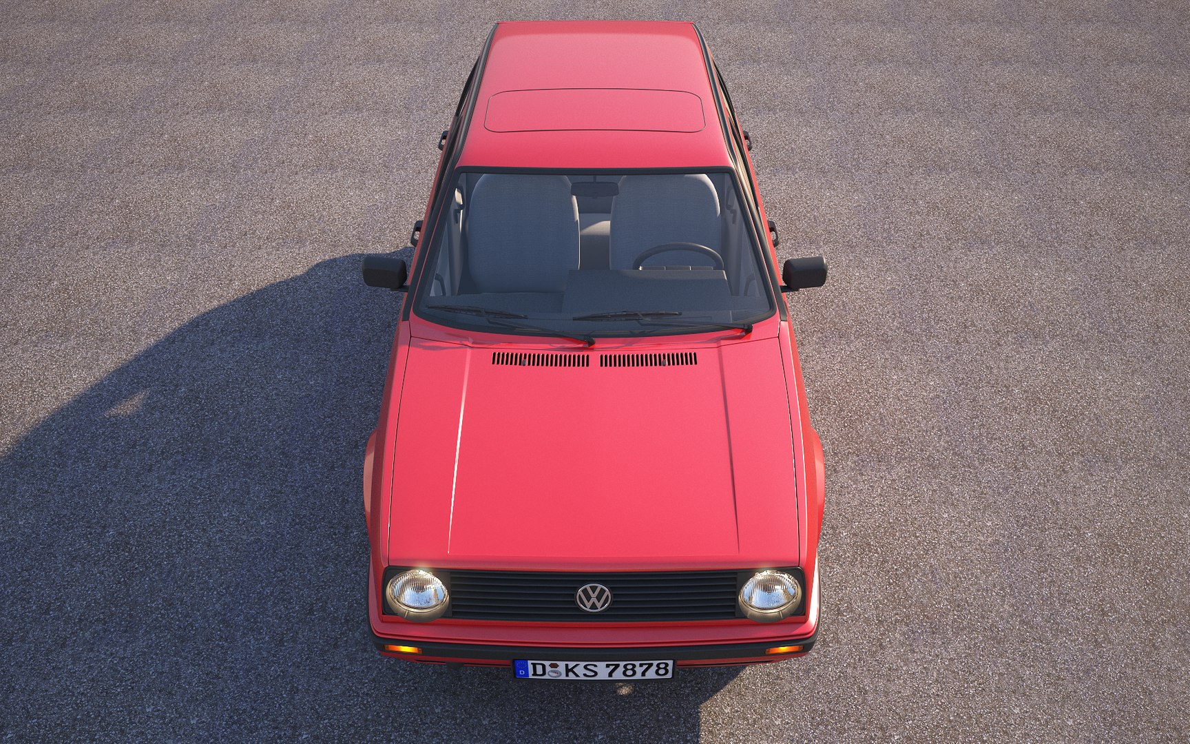 3D Volkswagen Golf 2 in Classic Red Paint model - TurboSquid 2173819