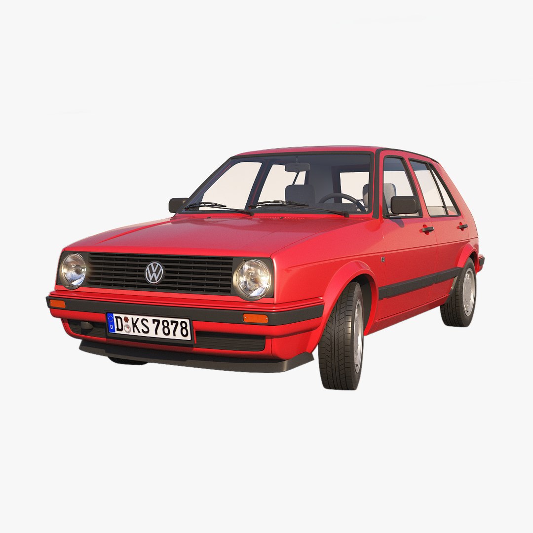 3D Volkswagen Golf 2 in Classic Red Paint model - TurboSquid 2173819