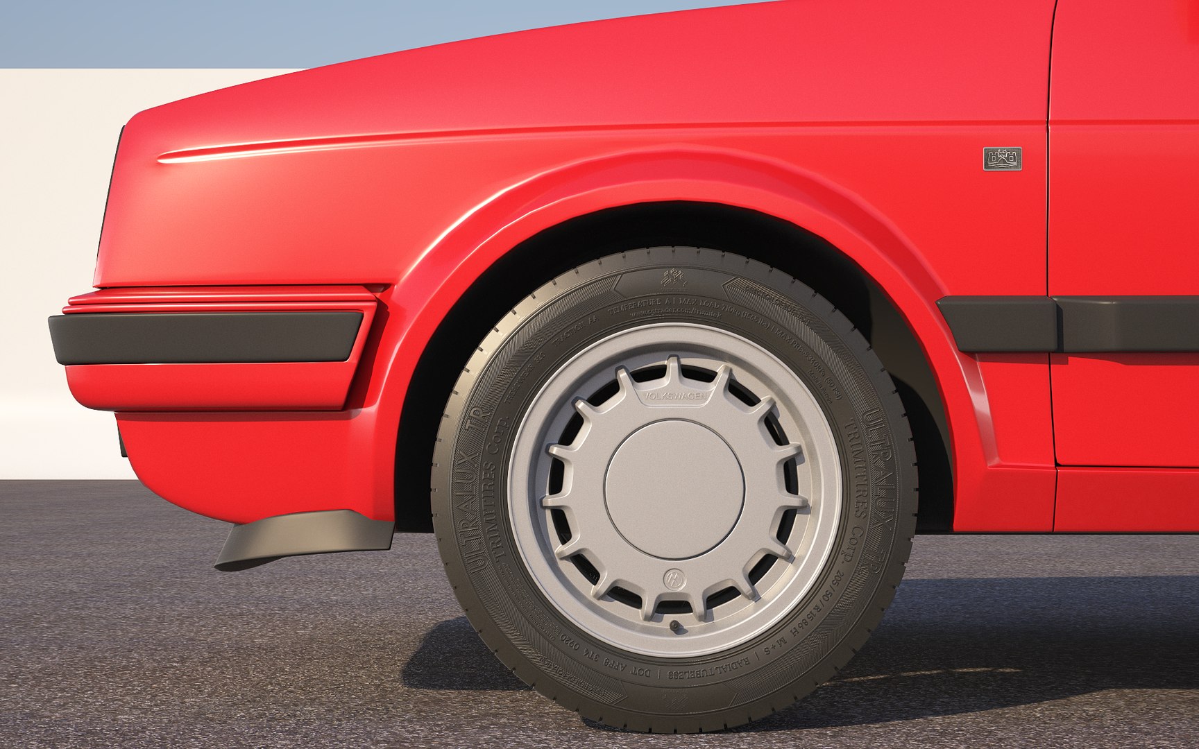 3D Volkswagen Golf 2 in Classic Red Paint model - TurboSquid 2173819