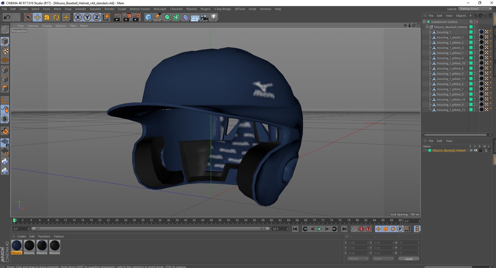 Mizuno Baseball Helmet 3D Model - TurboSquid 2205380