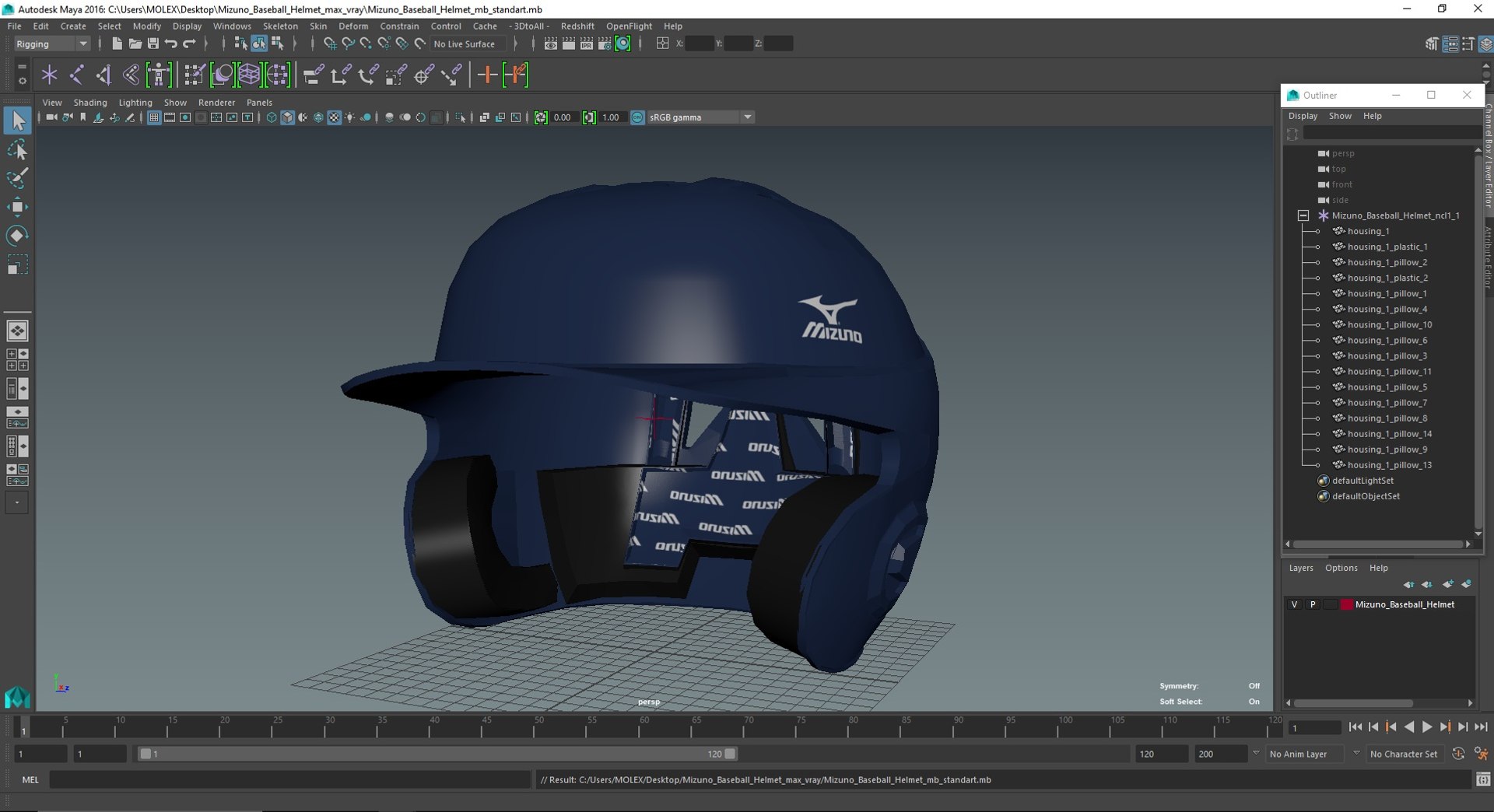 Mizuno Baseball Helmet 3D Model - TurboSquid 2205380