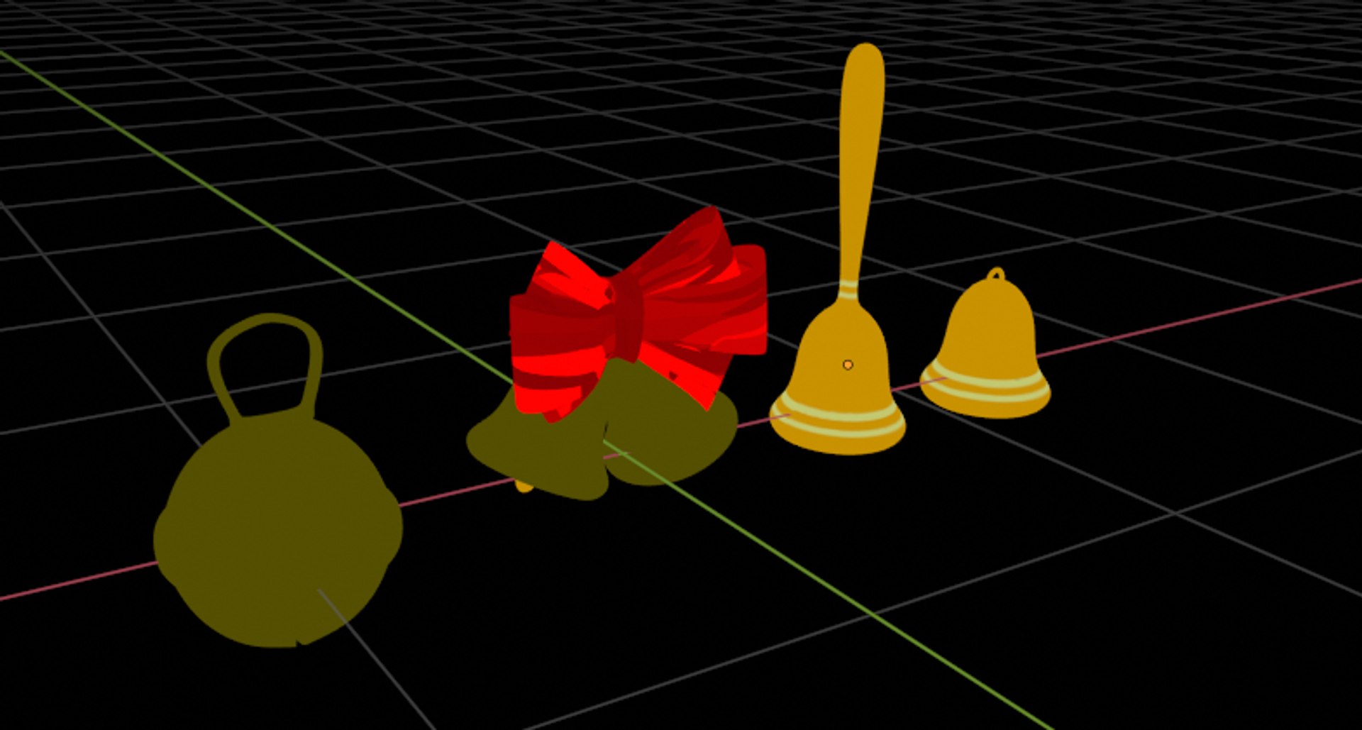 CHRISTMAS BELLS Low-poly 3D Model - TurboSquid 1996992