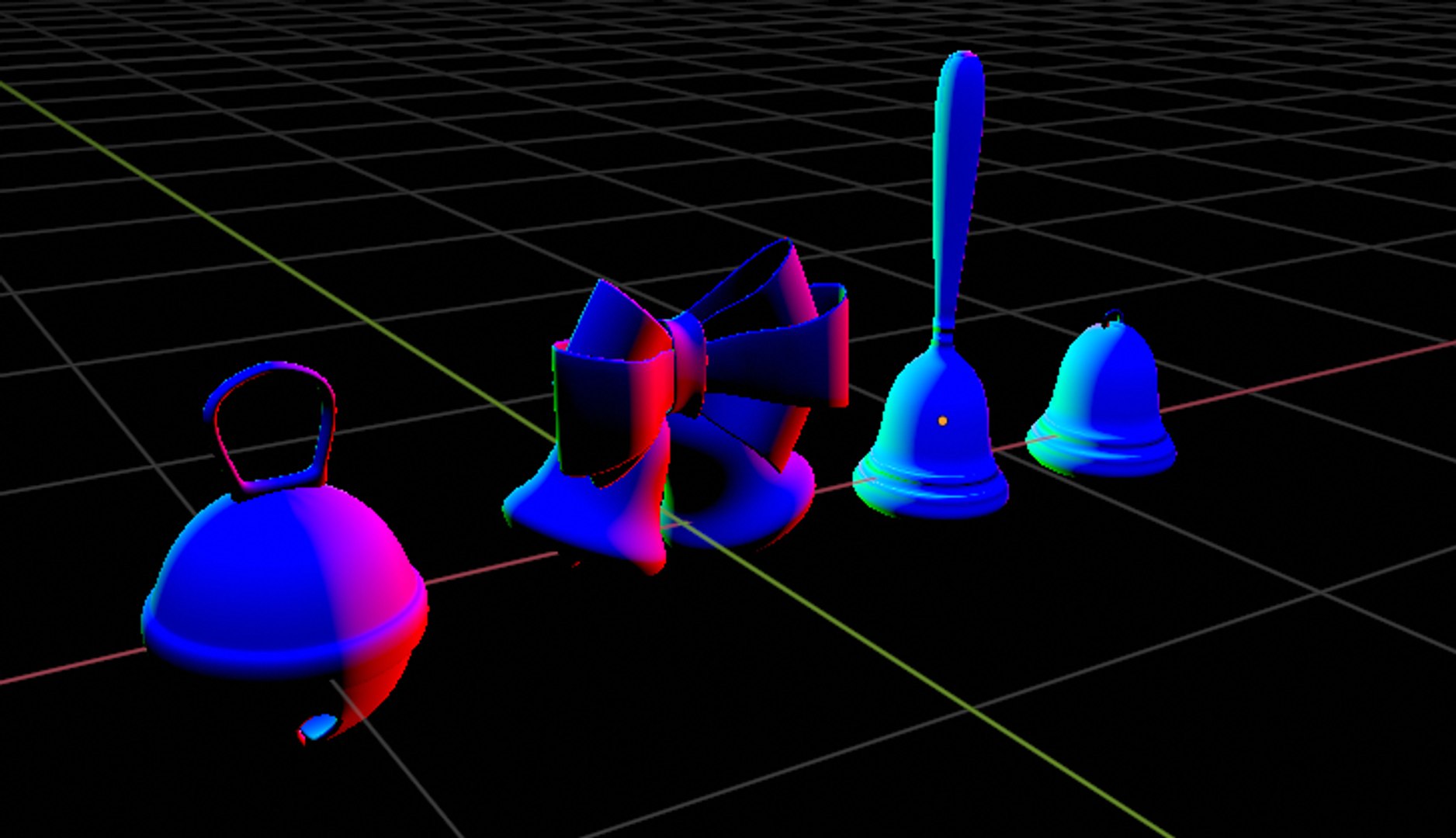 CHRISTMAS BELLS Low-poly 3D Model - TurboSquid 1996992