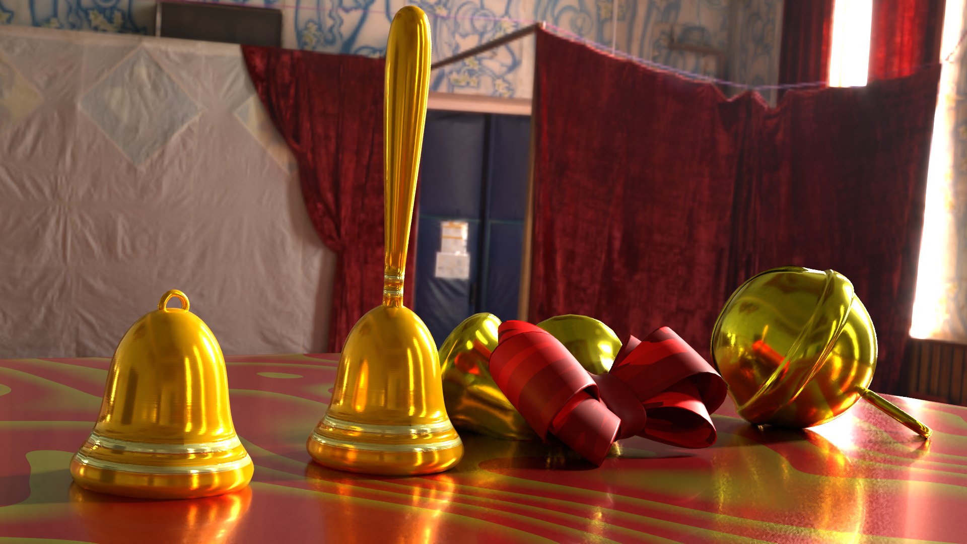 CHRISTMAS BELLS Low-poly 3D Model - TurboSquid 1996992