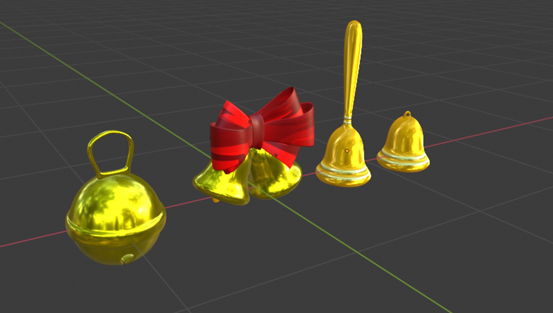 CHRISTMAS BELLS Low-poly 3D Model - TurboSquid 1996992