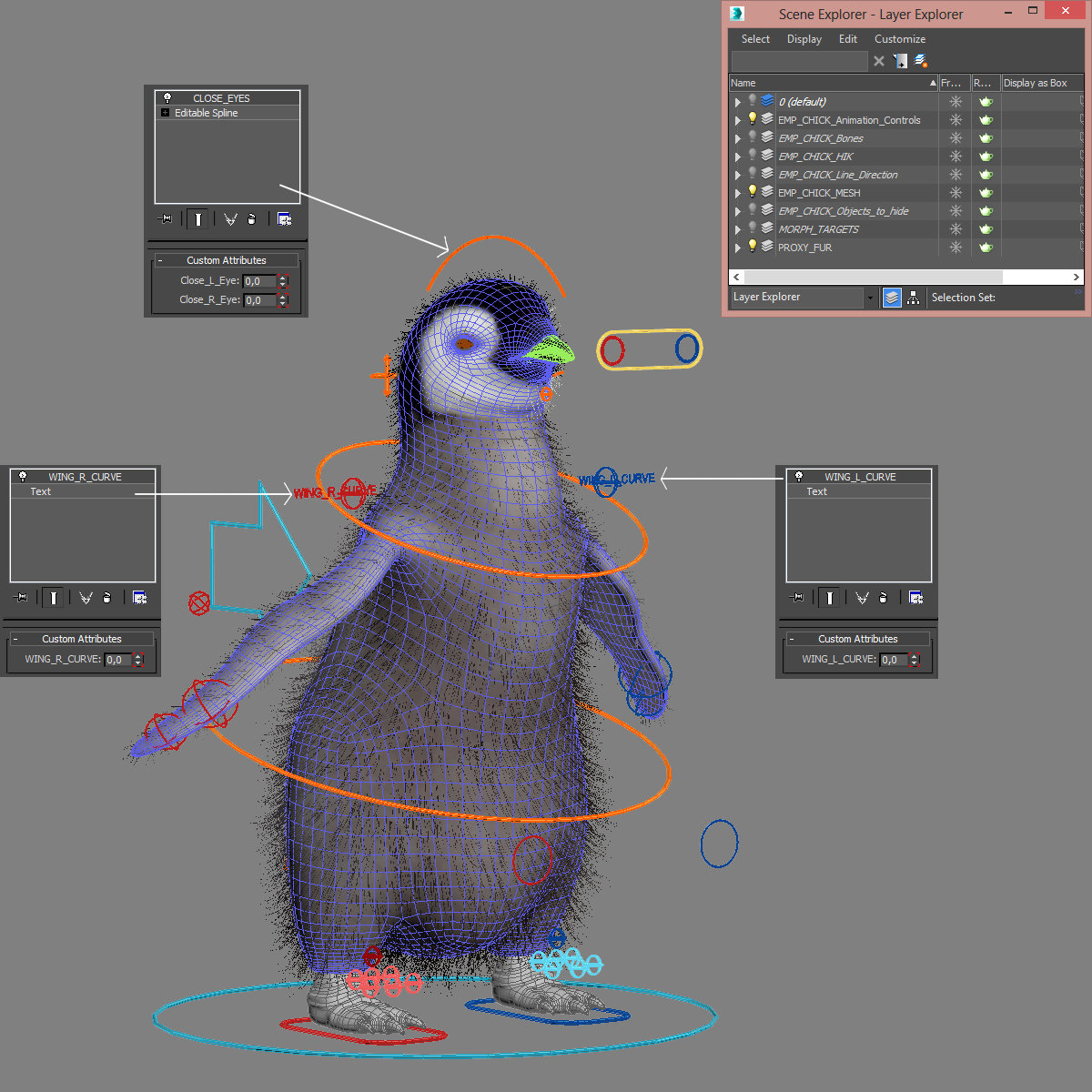 emperor penguin chick fur 3d model