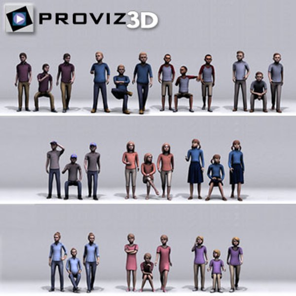 people children 3d max