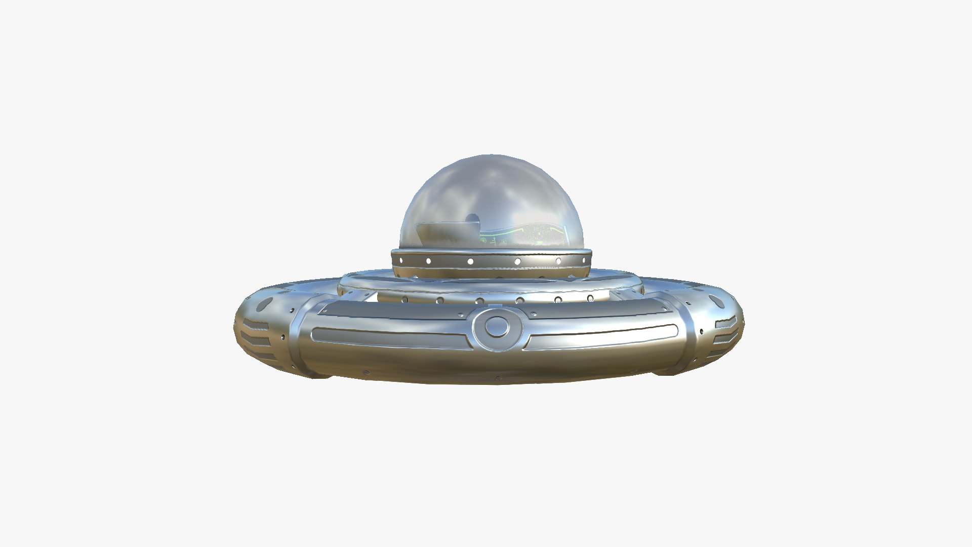 Alien Spaceship UFO F02 Aluminum - Sci Fi Spacecraft Design 3D Model ...