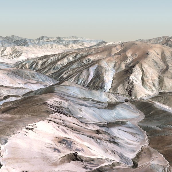 3d snowy mountain snow landscape model