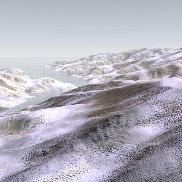 3d snowy mountain snow landscape model