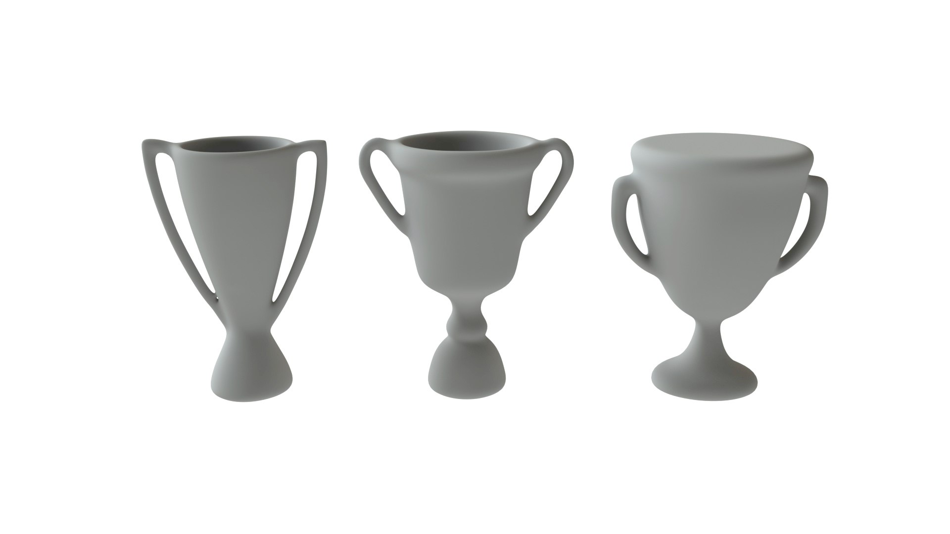 Trophy Collection - 3 X Simple Models - 3D Assets 2 3D Model ...