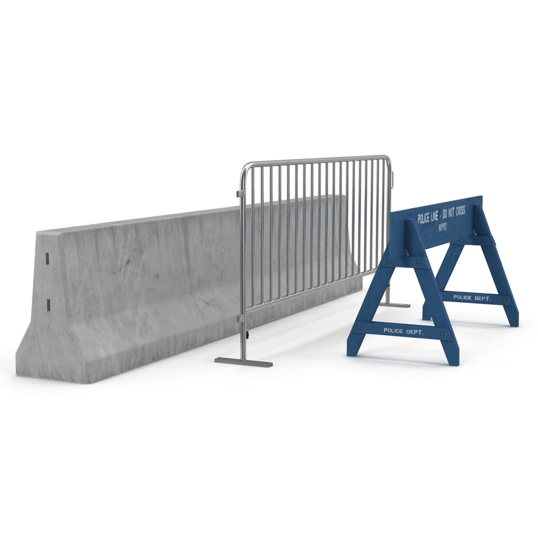 3d road barriers model