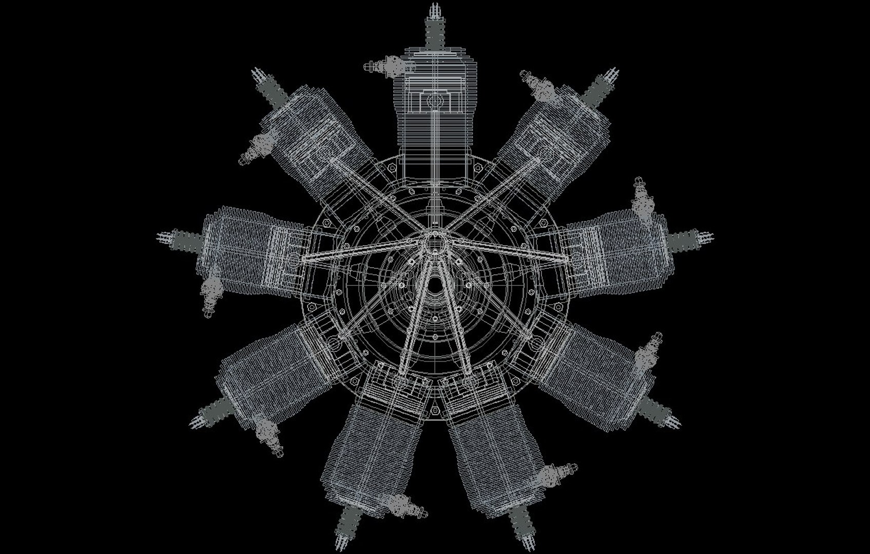 3d Gnome Rotary Engine