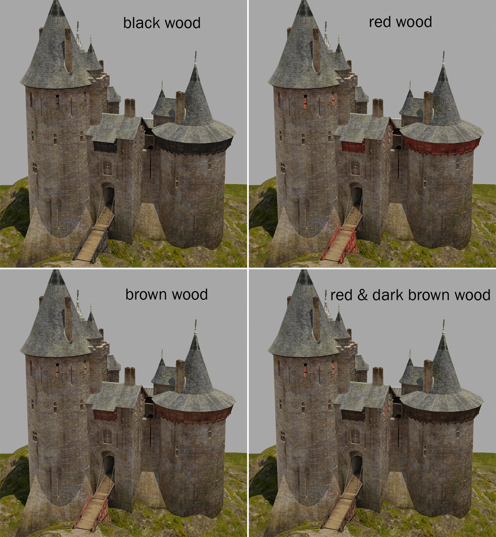 Castle Coch-The red castle 3D - TurboSquid 1729945